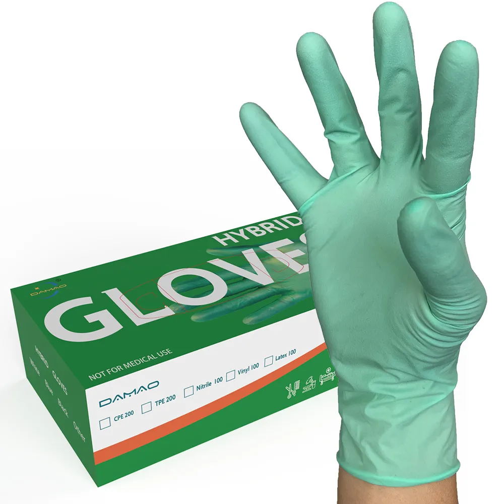 Nourishing Protection: Disposable Green Latex Gloves with Aloe Vera